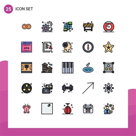 Pictogram Set Of 25 Simple Filled Line Flat Colors Of Sign Block Team Attention Network Editable