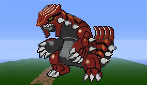 Pixel art Groudon Modèle Coloriage Facile Dessin à Imprimer