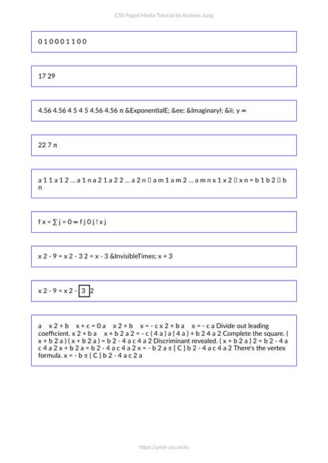 Print Cssrocks Printcss Css Paged Media Tutorial And Information
