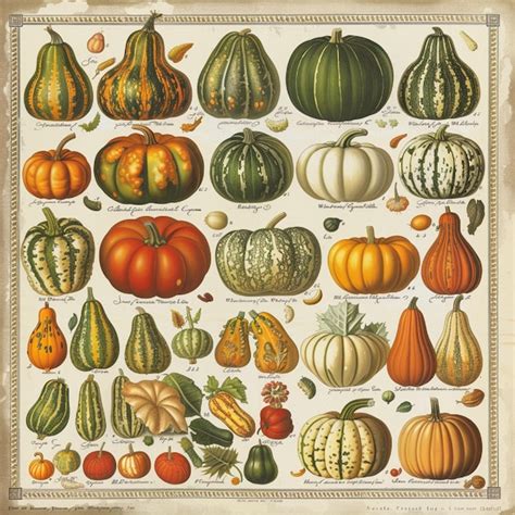 A Detailed Visual Of Different Types Of Squash Premium Ai Generated Image