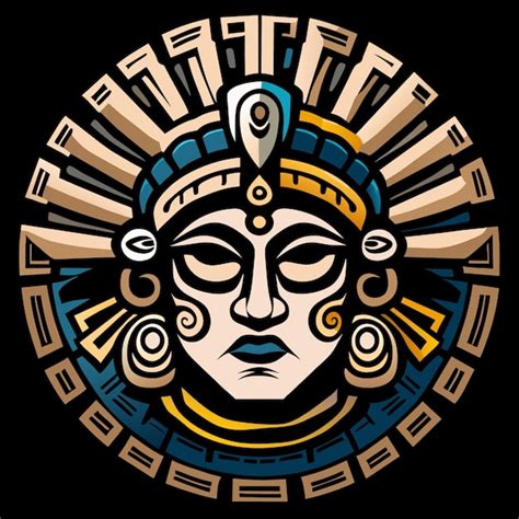 Premium Vector Digital Aztec Artifacts Flat Style Icon Set