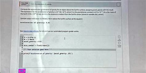 Solved Texts 263 Acceleration Of Gravity Compute The Approximate