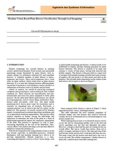 Paper 16 Machine Vision Based Plant Disease Classification Through Leaf
