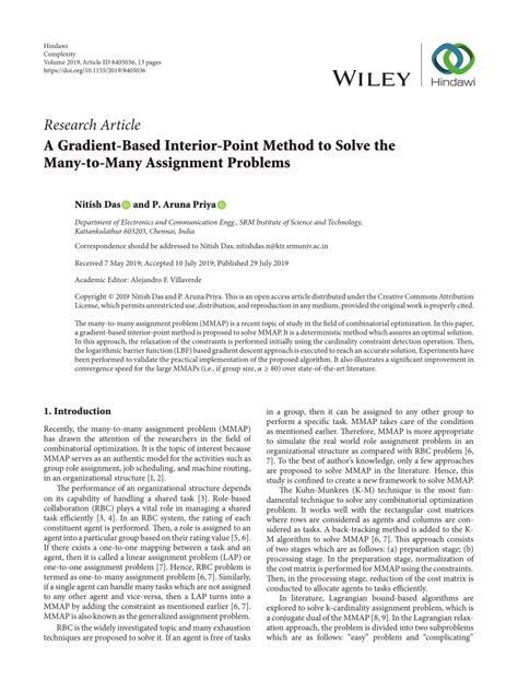 pdf a gradient based interior point method to solve the many to many