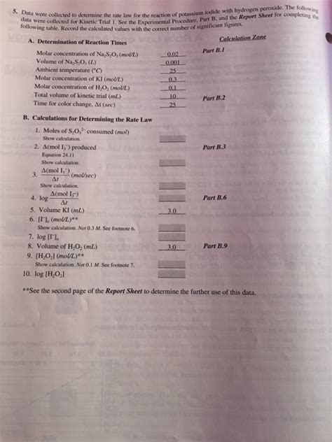 solved data were collected to determine the rate law for the