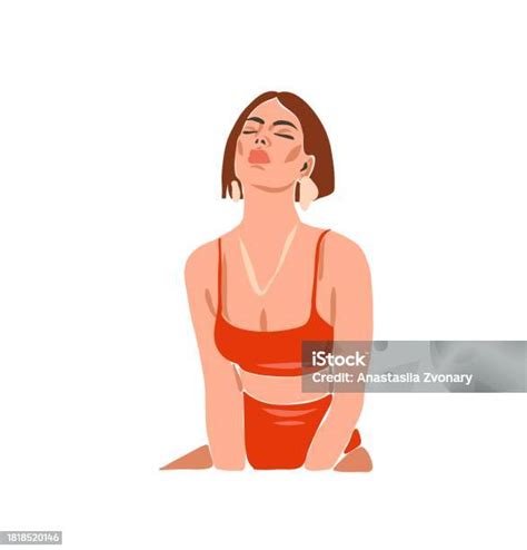 손으로 그린 벡터 추상 트렌디 한 그래픽 현대 현대 미술 보헤미안 아름다운 현대 여성 미니멀 한 트렌디 스타일과 미적 패션