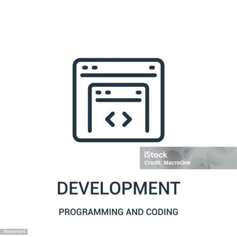 프로그래밍 및 코딩 컬렉션에서 개발 아이콘 벡터입니다 얇은 라인 개발 개요 아이콘 벡터 일러스트 레이 션입니다 0명에 대한 스톡 벡터 아트 및 기타 이미지 Istock