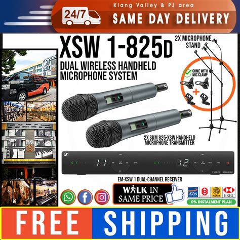 Sennheiser Xsw 1 825 Dual Wireless Dual Handheld Microphone System With