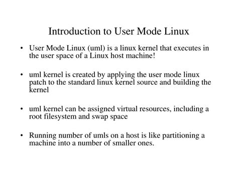 Ppt Virtual Linux Systems Using User Mode Linux Powerpoint