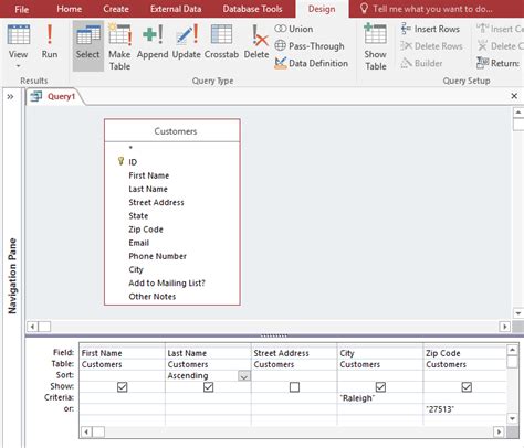 How To Design A Simple Query In Microsoft Access 2016 Octaonenetworks Blog