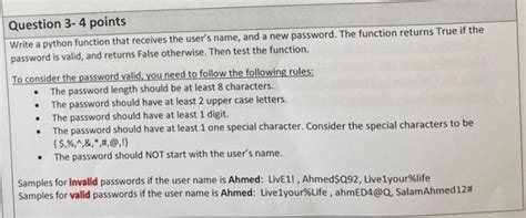 Solved Question 3 4 Points Write A Python Function That