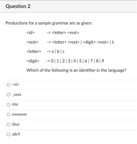 Solved Which Is The Context Free Grammar For The Language Chegg Com