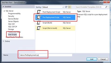 Pre Deployment And Post Deployment Script Sql Database Project
