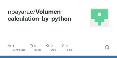 GitHub Noayarae Volumen Calculation By Python