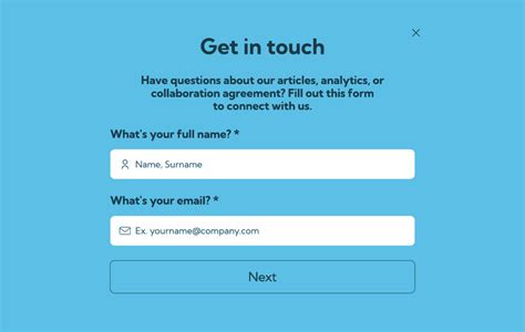 Blog Contact Form Template Visme