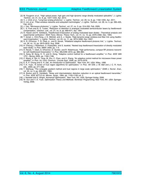 Adaptive Control For Laser Transmitter Feedforward Linearization System Pdf Radio Control
