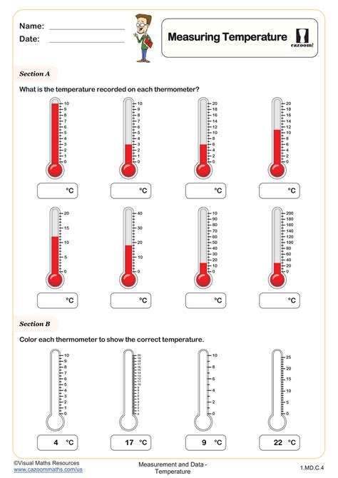 Measuring Temperature Worksheet Fun And Engaging 1st Grade Measurement And Data Worksheet