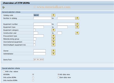 J GLIAL SAP Tcode Catalogs List Of Characteristics