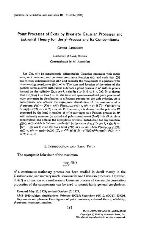 Pdf Point Processes Of Exits By Bivariate Gaussian Processes And