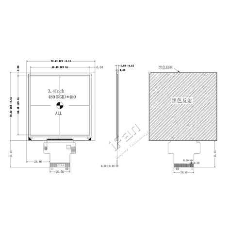 34 Inch Square Display Lcd Spi Rgb Screen 480x480 Ips Tft