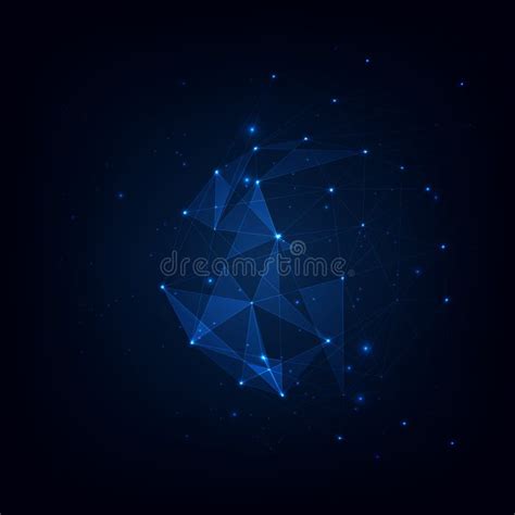 Connected Polygons Plexus Vector Background Digital Data Visualization
