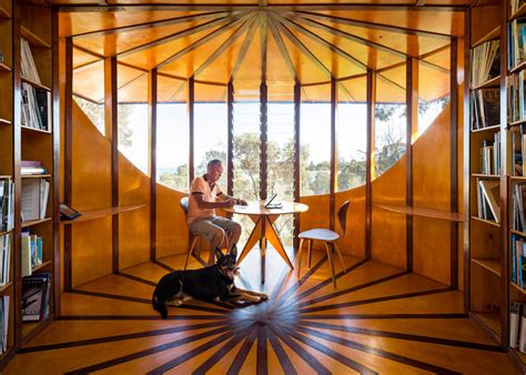 Tube Of Wood Enclose Max Pritchard S Self Built Tree Top Studio