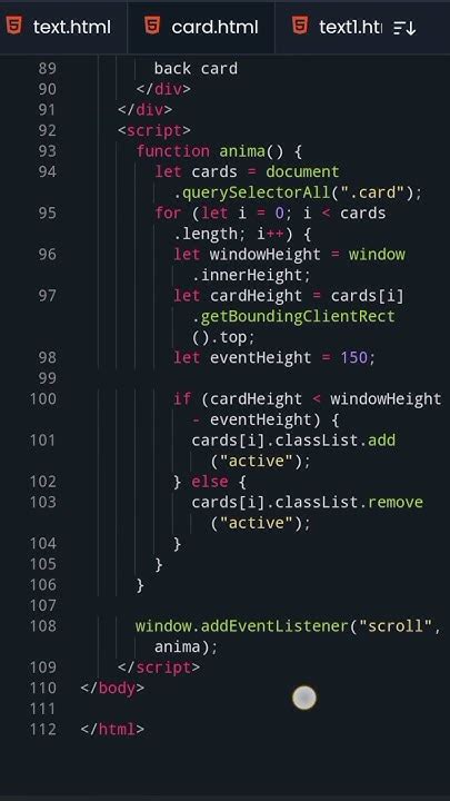 Creating Card Flip Effect On Scroll Html Css Javascript Html5 Html