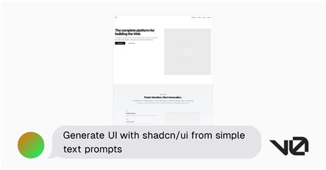 generate ui with shadcn ui from simple text prompts a v0 dev template