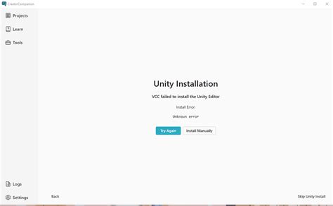 Vcc Failed To Install Unity Editor Help Vrchat Ask Forum
