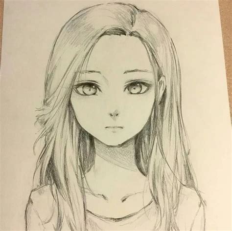 Рисунки для срисовки девушки милые аниме