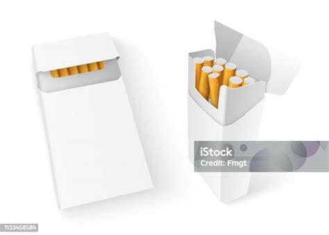 담배 빈 팩 패키지 상자 3d 벡터 현실적인 모의 최대 벡터 일러스트 3차원 형태에 대한 스톡 벡터 아트 및 기타 이미지 3