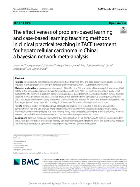 pdf the effectiveness of problem based learning and case based