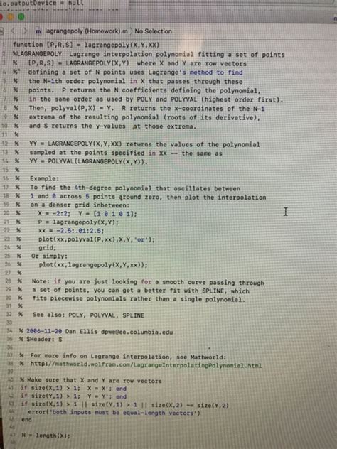 Solved Matlab Code Lagrangepolym Which Created By Daniel