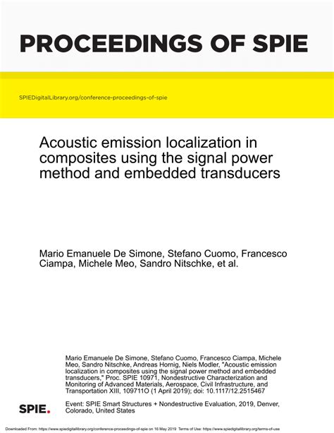 pdf acoustic emission localization in composites using the signal