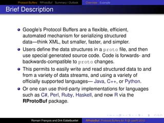 Rprotobuf Protocol Buffers For R Pdf Programming Languages Computing