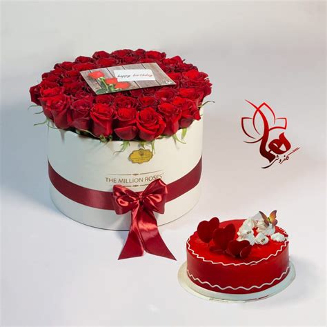 سفارش آنلاین گل و کیک تولد ارسال باکس گل و کیک به تهران