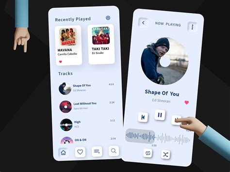 Neumorphic Music Player App Ui Designs Themes Templates And