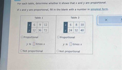 Solved For Each Table Determine Whether It Shows That X And Y Are