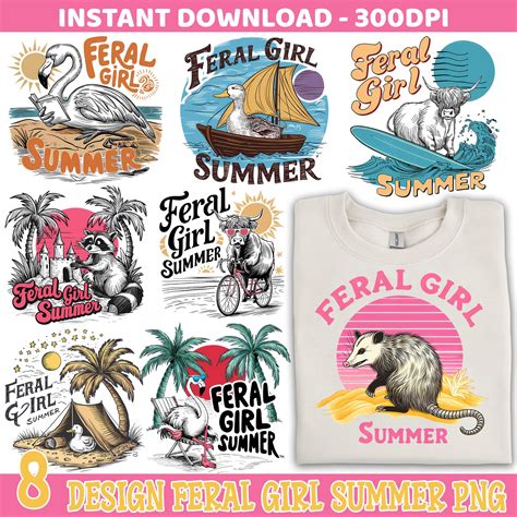 Feral Girl Summer Png Bundle Feral Png Summer Png Funny Summer Png