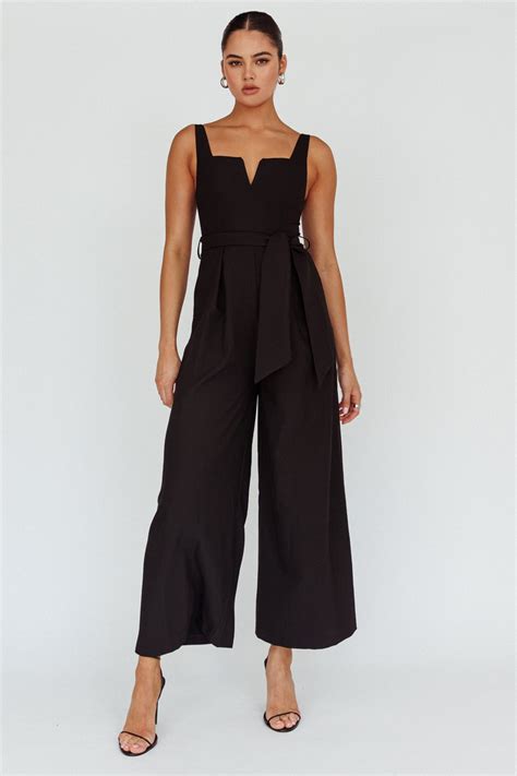 Shop The Colleen Waist Tie Jumpsuit Black