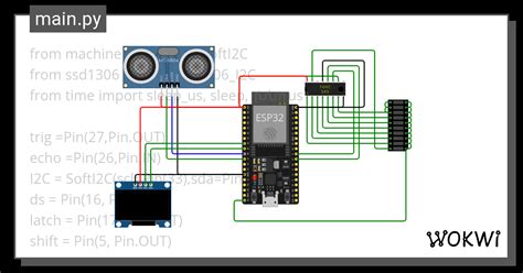 Oled Ultrasonic Distance Sensor Copy Wokwi Esp32 Stm32 Arduino