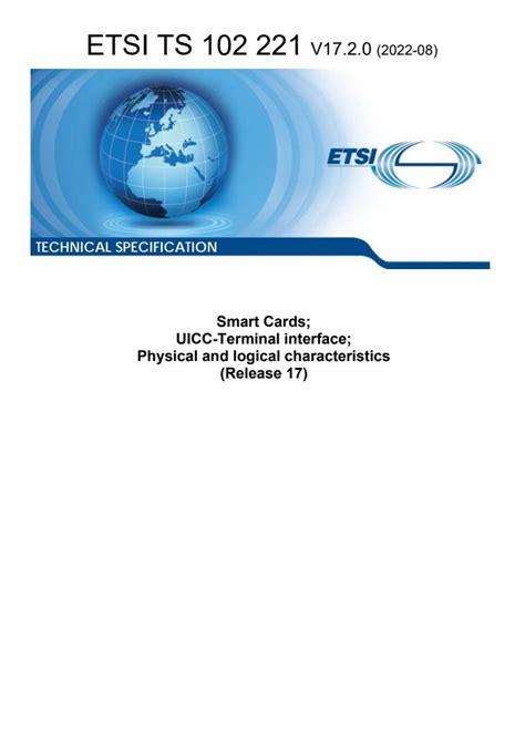 etsi ts 102 221 v17 2 0 2022 08 smart cards uicc terminal