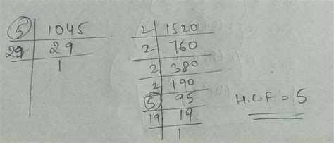 Find Me The Hcf Of 1045 And 1520