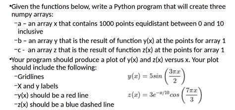 Solved та Given the functions below write a Python program Chegg