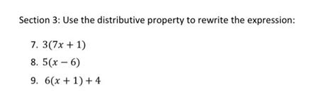 solved section 3 use the distributive property to rewrite