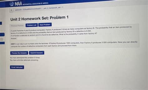 Solved Unit 2 Homework Set Problem 1 Previous Problem Chegg Com