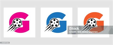 미디어 사인 영화 감독 기호를 위한 필름 릴이 있는 문자 G 필름 로고 개념 감독에 대한 스톡 벡터 아트 및 기타 이미지 감독 개념 디자인 Istock