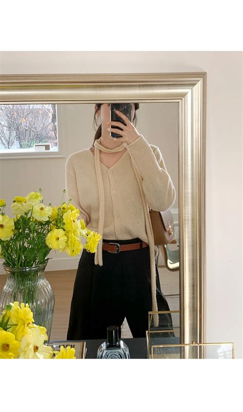 알파브이가디건머플러set