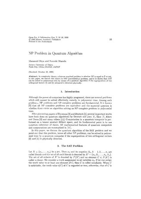 pdf np problem in quantum algorithm dokumen tips