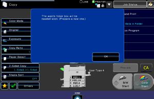 Sharp Waste Toner Box Emptying Process